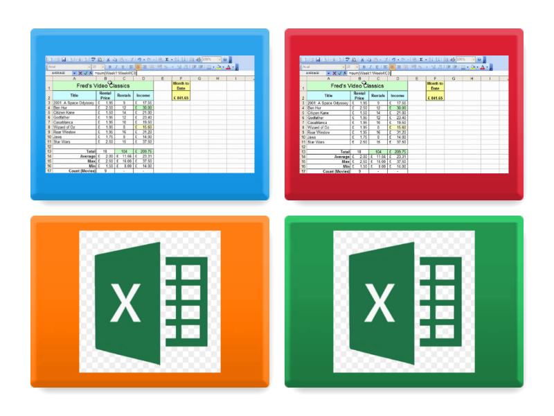 excel - Flip tiles