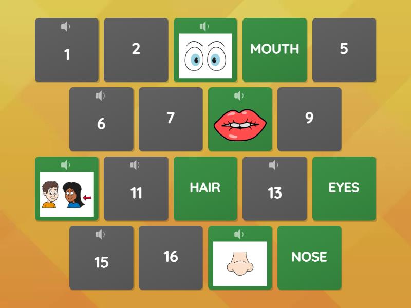 PARTS OF MY FACE - Memory game. - Matching pairs
