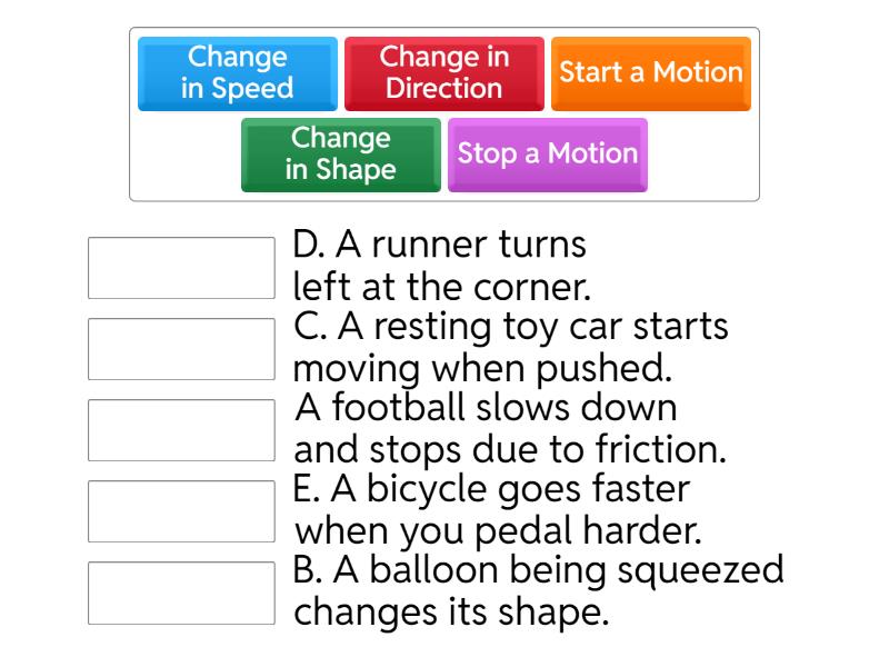 force and friction - Match up