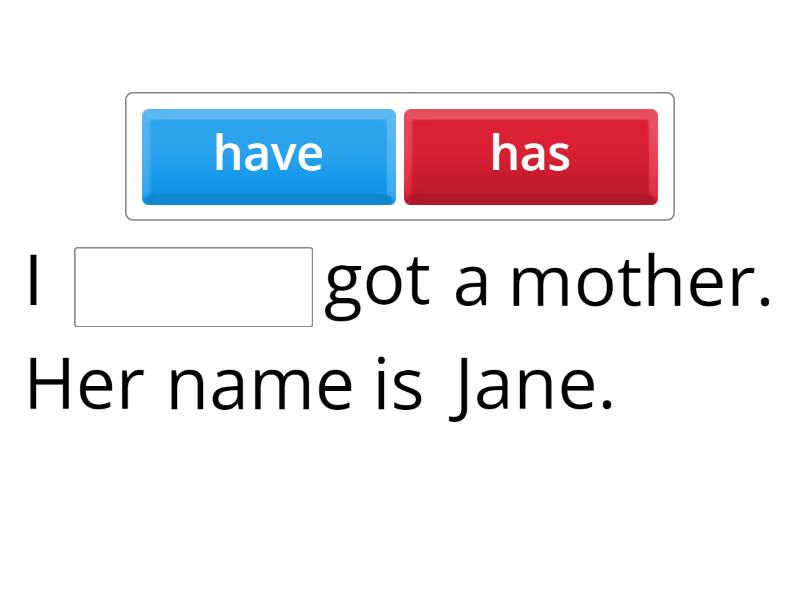 Have/has got + family members - Complete the sentence