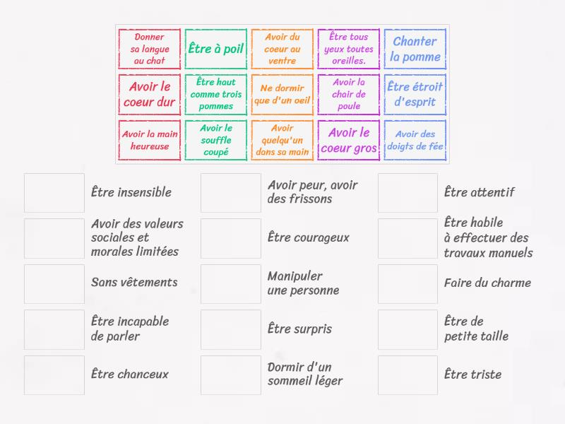 Les expression idiomatiques - Match up