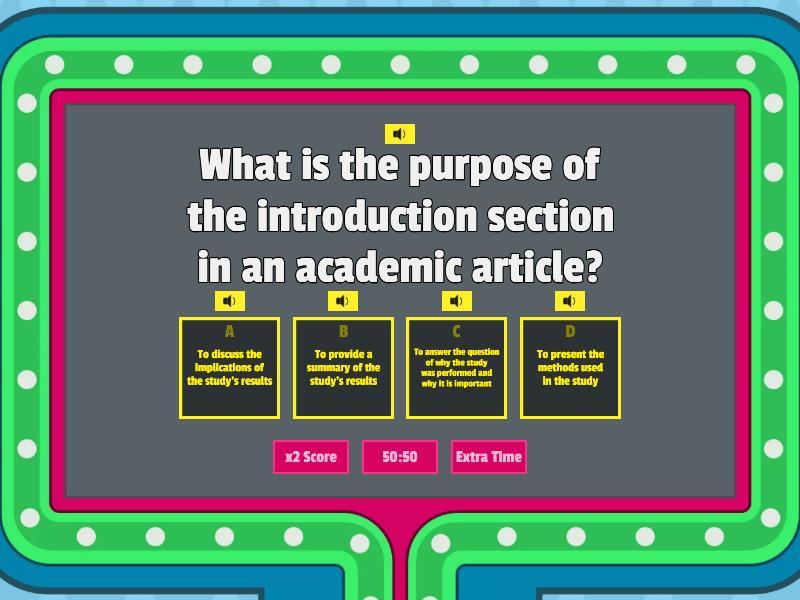 Introduction - QUIZ - Gameshow quiz