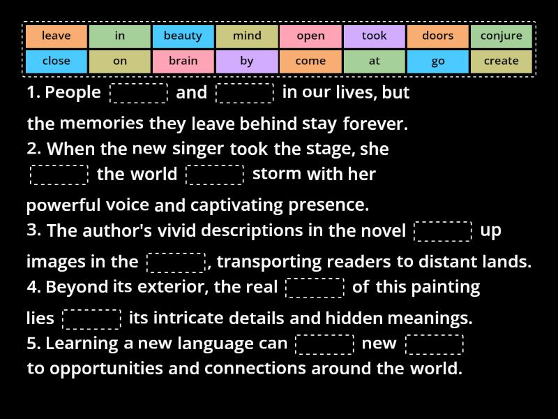 On screen C2 Module 4a vocabulary 3 - Complete the sentence