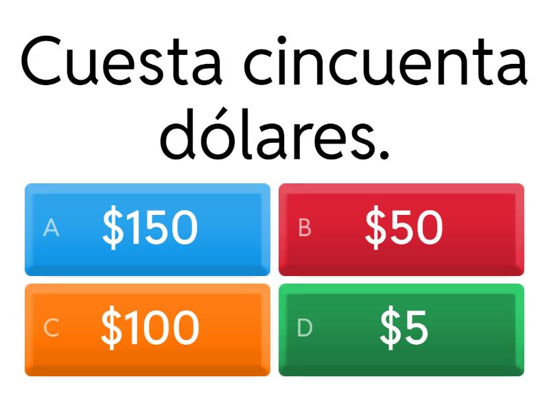 NUMBERS 4 ¿Cuánto cuesta? - Quiz