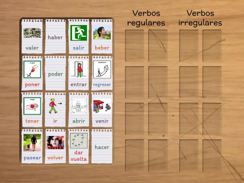 Verbos regulares e irregulares Futuro Simple - Group sort