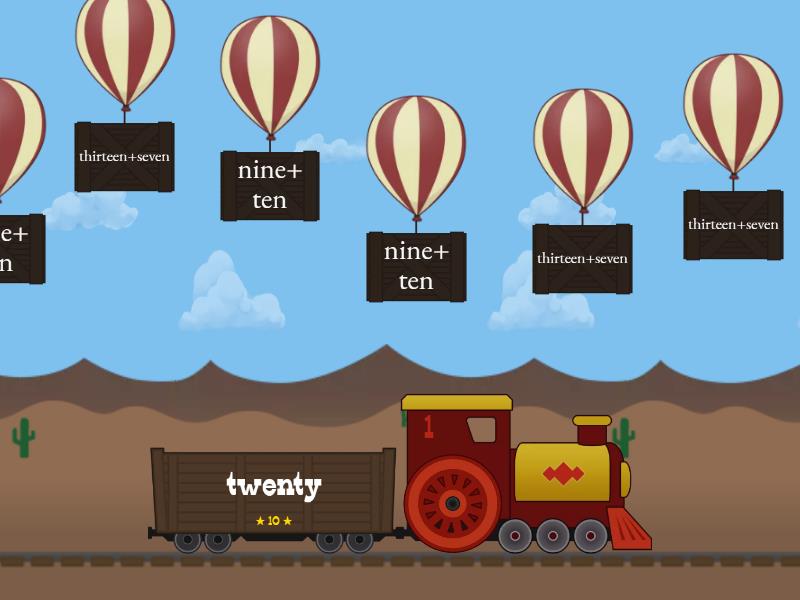 Numbers 1-20 Train game - Balloon pop